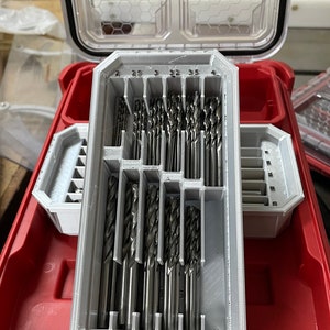 STL*** Milwaukee Packout Slim Bin Drill Bit Organisers 3 Pack **STL ...