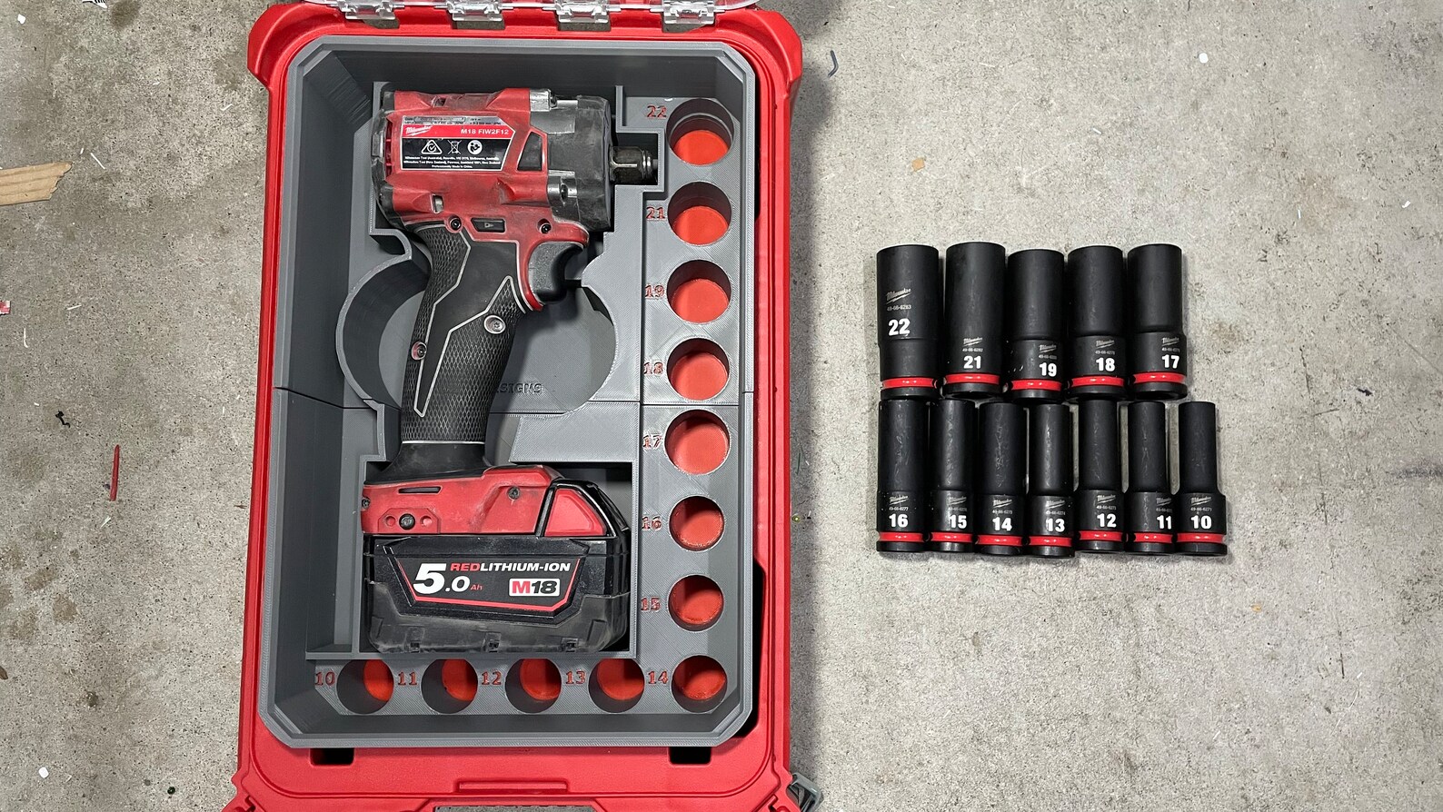 Milwaukee Packout Full Size Bin for Stubby Impact FIW2F12 / FIW2P12 ...