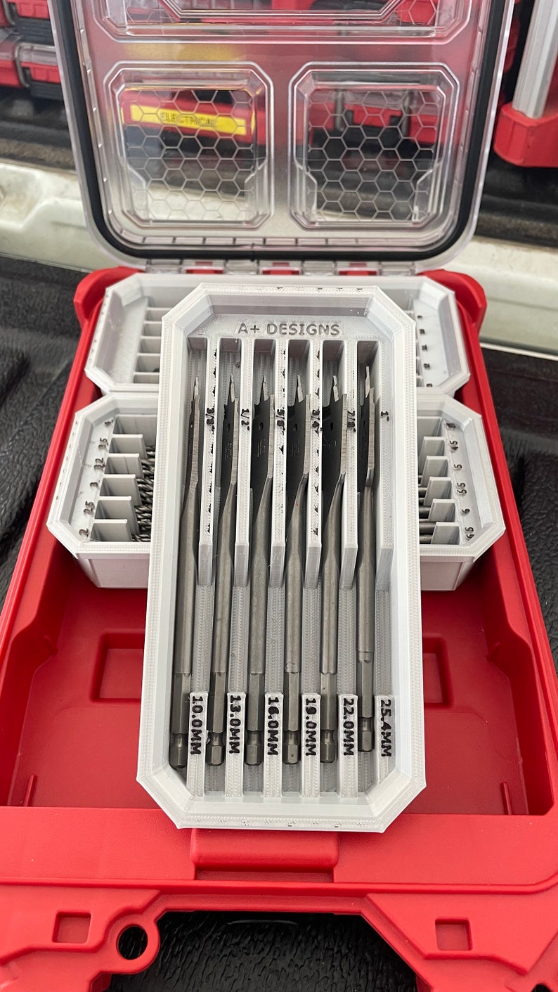 STL Milwaukee Packout Slim Bin Spade / Paddle Bit Holder - Etsy