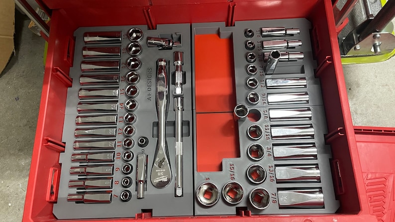 3D Printed Packout Insert for 3/8 Metric Or/and SAE Socket Set for ...
