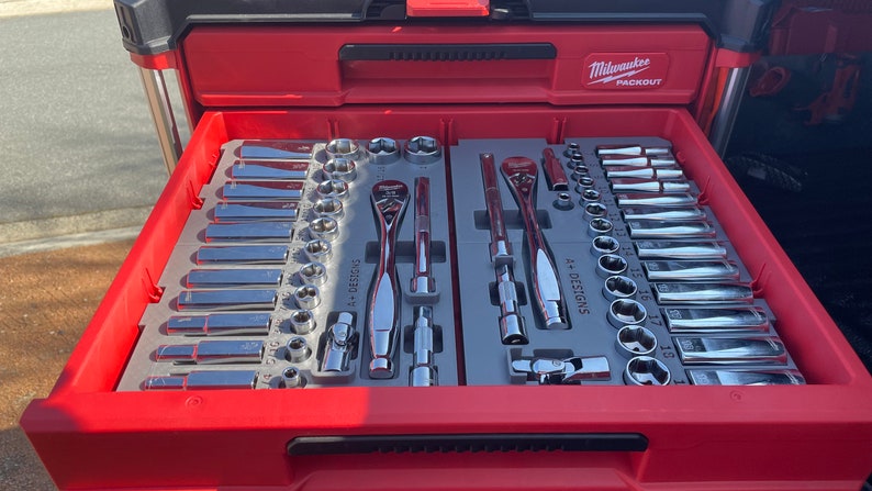 3D Printed Socket Set Holder: Milwaukee Packout Tool Box Organizer - Etsy