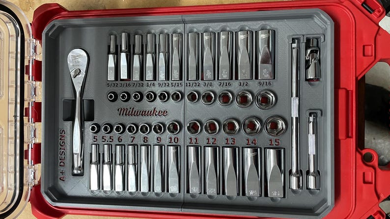 DIGITAL DOWNLOAD STL*** Milwaukee Compact Packout 1/4 Socket Set 48-22 ...