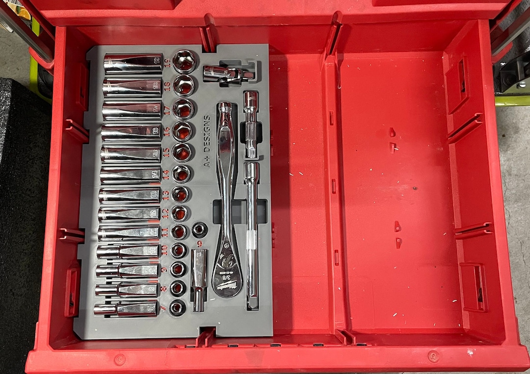 3D Printed Packout Insert for 3/8 Metric Socket Set for 48-22-9508 ...