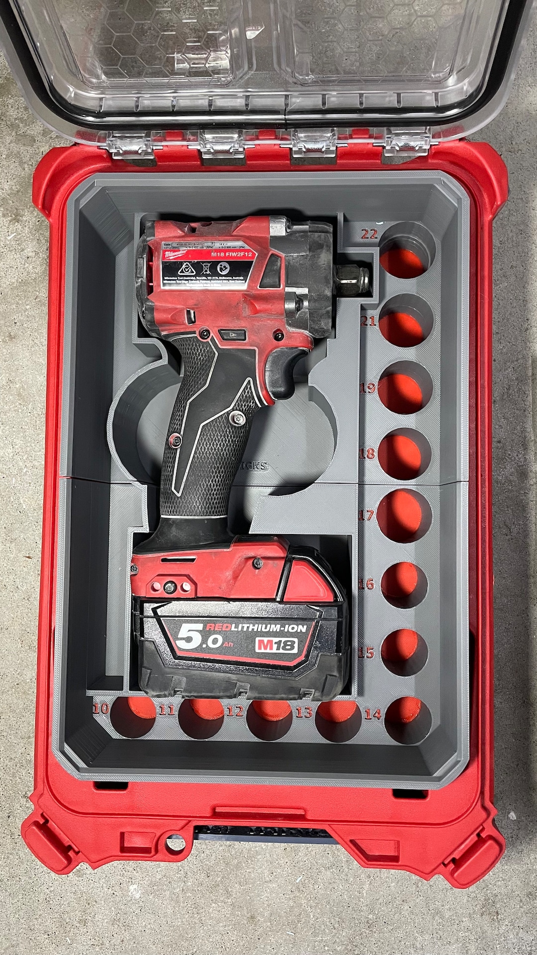 Milwaukee Packout Full Size Bin for Stubby Impact FIW2F12 / FIW2P12 ...