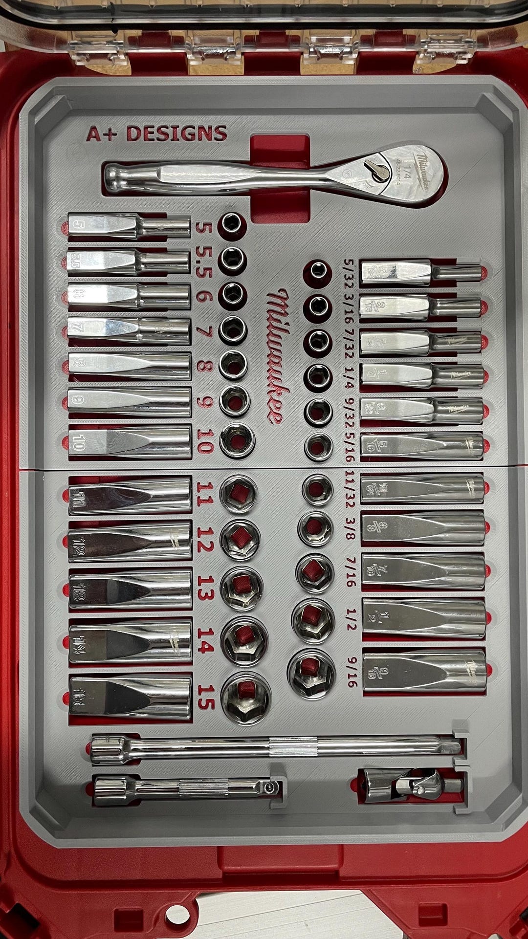 3D Printed Milwaukee Compact Packout 1/4 Socket Set 48-22-9004 Holder ...