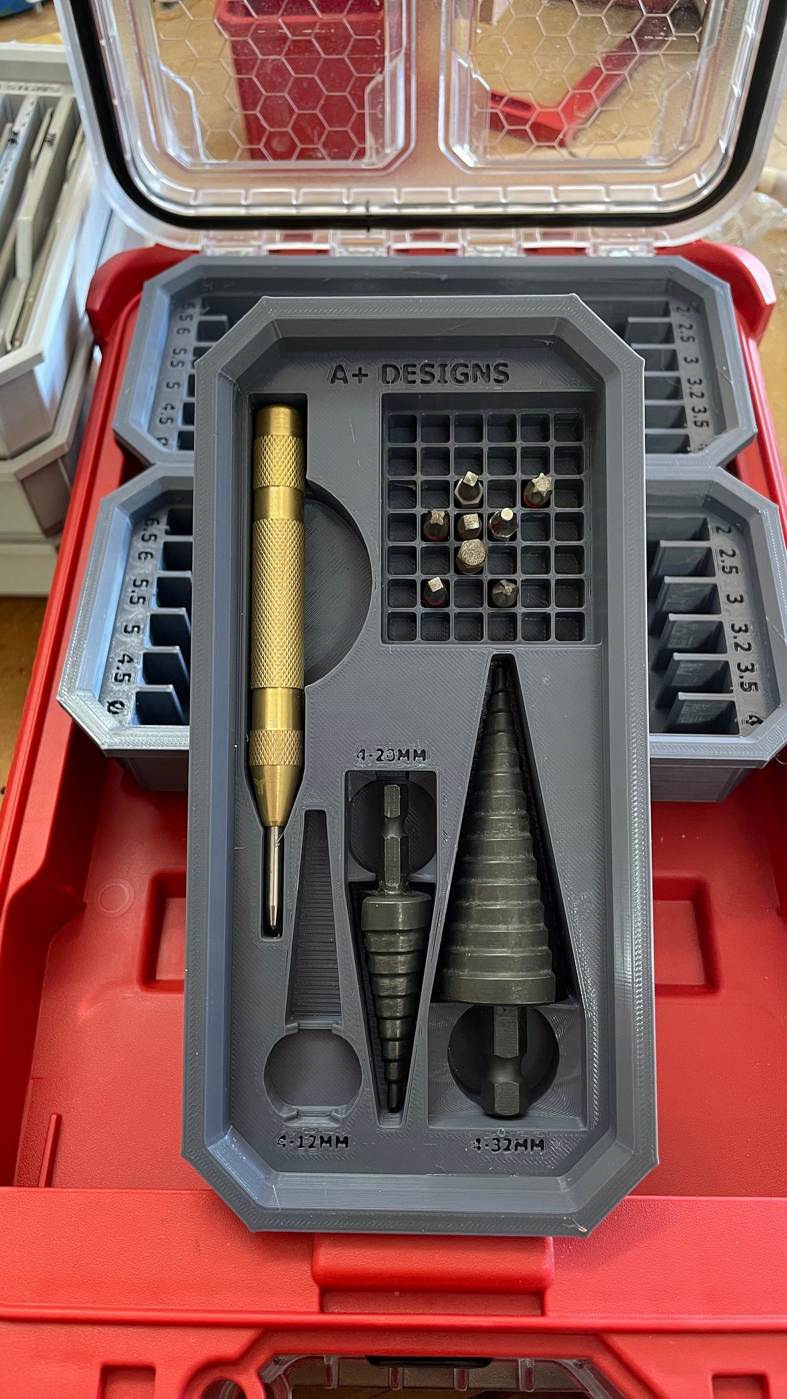 STL*** Milwaukee Packout Slim Bin Drill Bit Organisers 3 Pack **STL ...