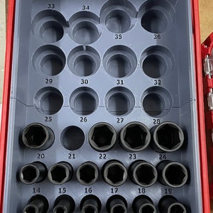 STL*** Milwaukee Packout Full Size Deep Impact Socket Storage Bin 49-66 ...