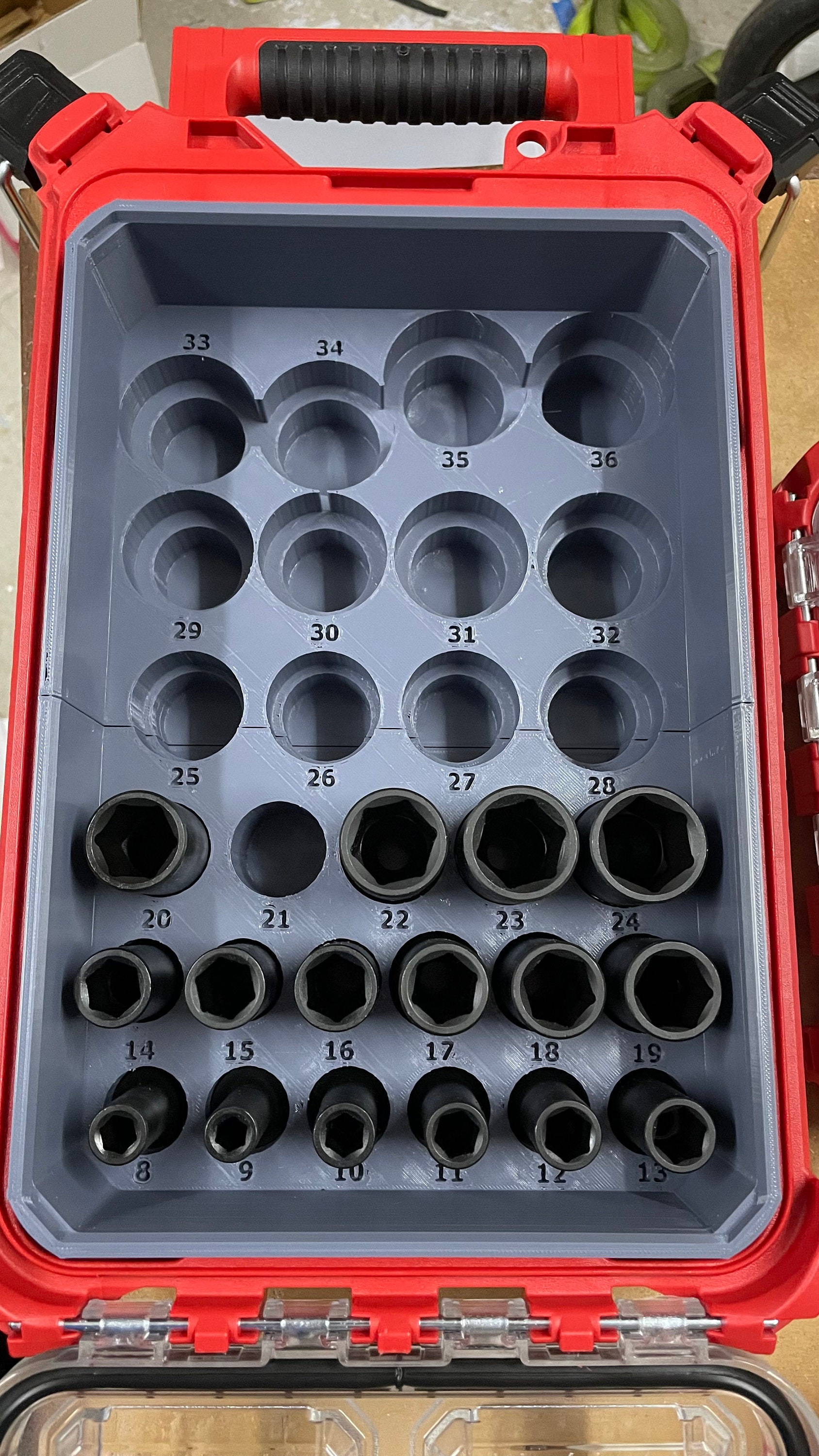 STL*** Milwaukee Packout Full Size Deep Impact Socket Storage Bin 49-66 ...