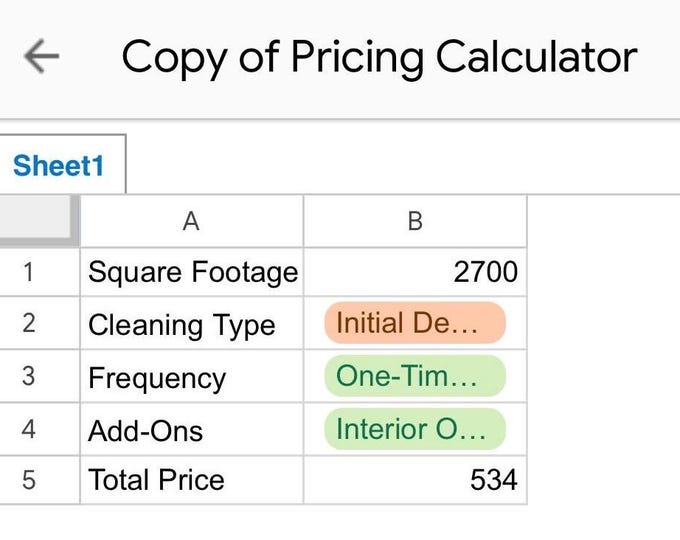 Cleaning Business Pricing Calculator, Cleaning Company Guide, Cleaning ...