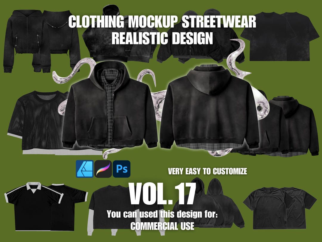 Clothing Mockup Realistic 4k Streetwear Photoshop Design Vol.17 - Etsy