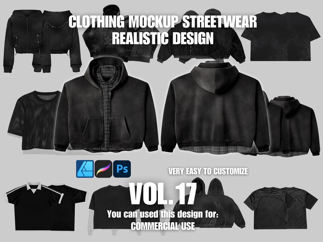 Clothing Mockup Realistic 4k Streetwear Package Photoshop Design Vol.17 ...