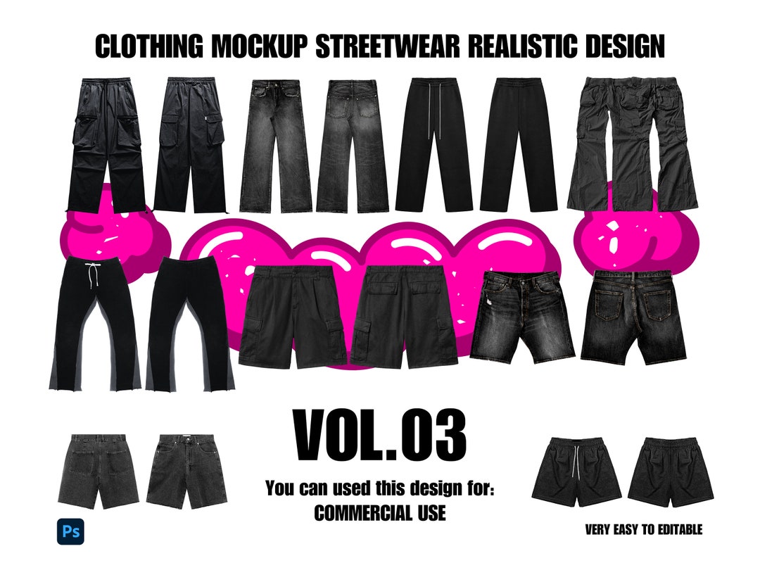 Mockup Pants Realistic 4k Streetwear Photoshop Design Vol.03 - Etsy