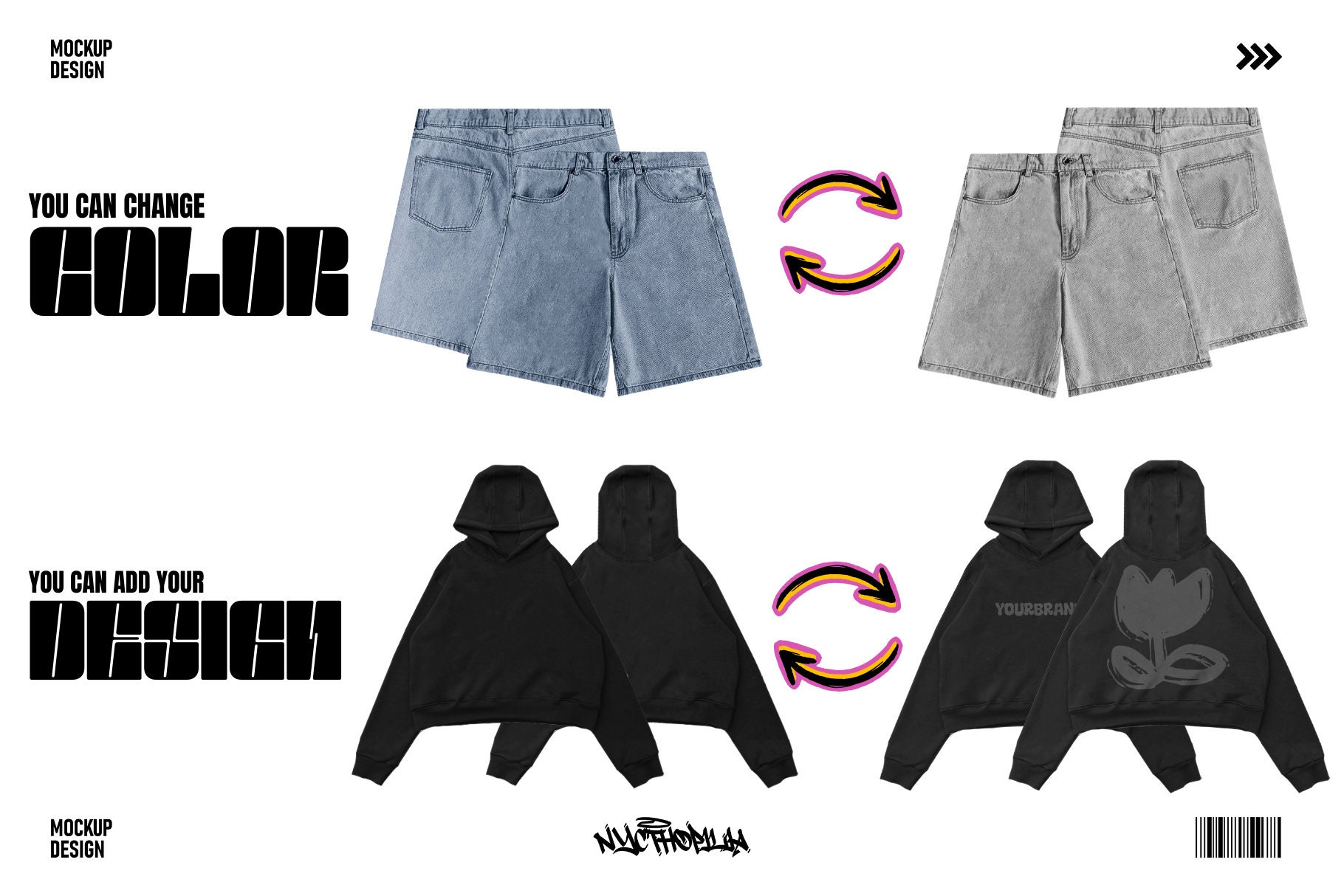 Design Bundles Realistic Clothing Mockup Streetwear Outfit and Pants ...