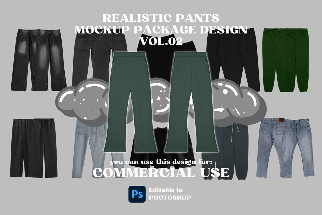 Realistic 4k Clothing Mockup Streetwear Design Pants Vol.02 - Etsy