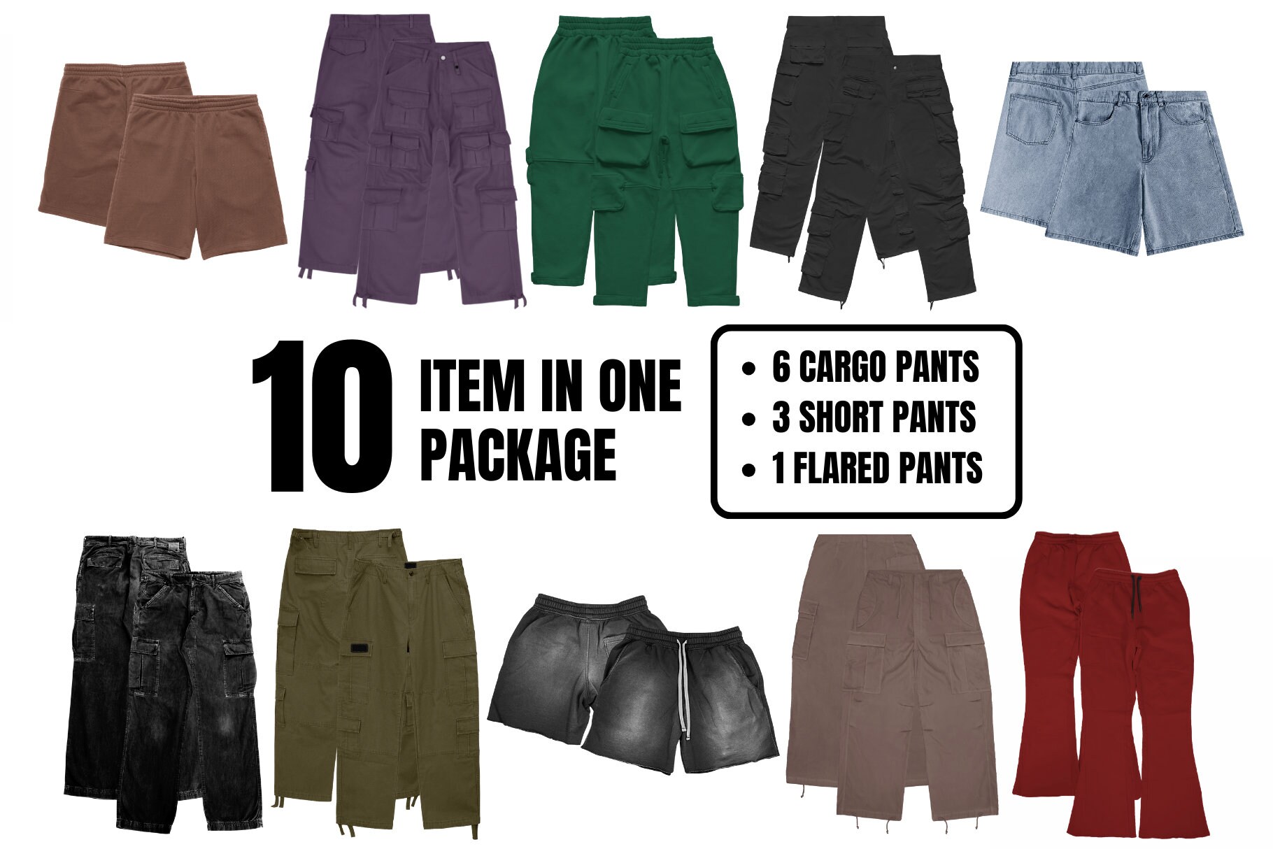 Clothing Mockup Realistic 4K Streetwear Top and Pants Design Pack ...