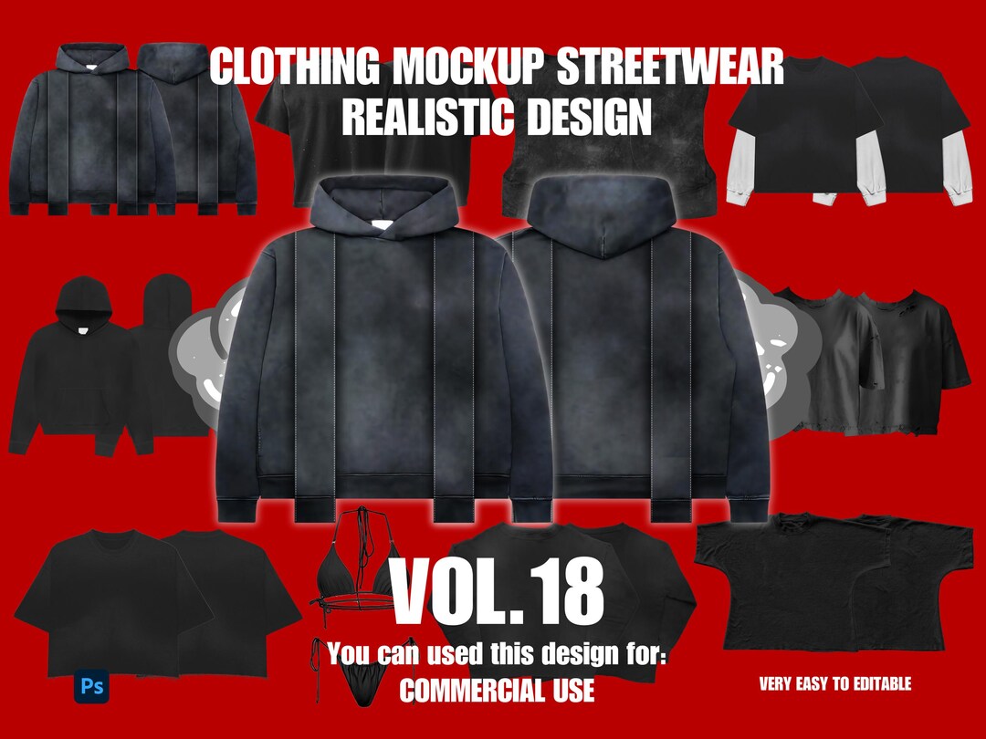 Clothing Mockup Realistic 4k Streetwear Design Vol.18 - Etsy