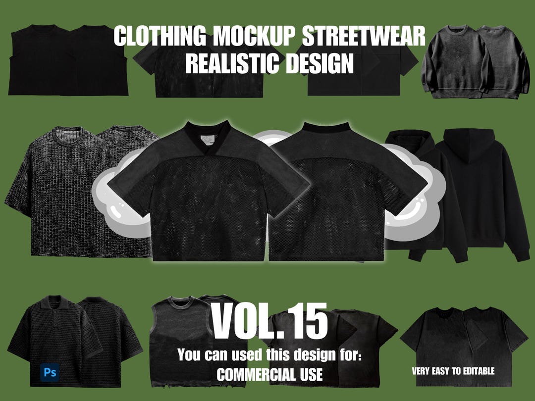 Clothing Mockup Package Realistic 4k Streetwear Design Front & Back Vol ...