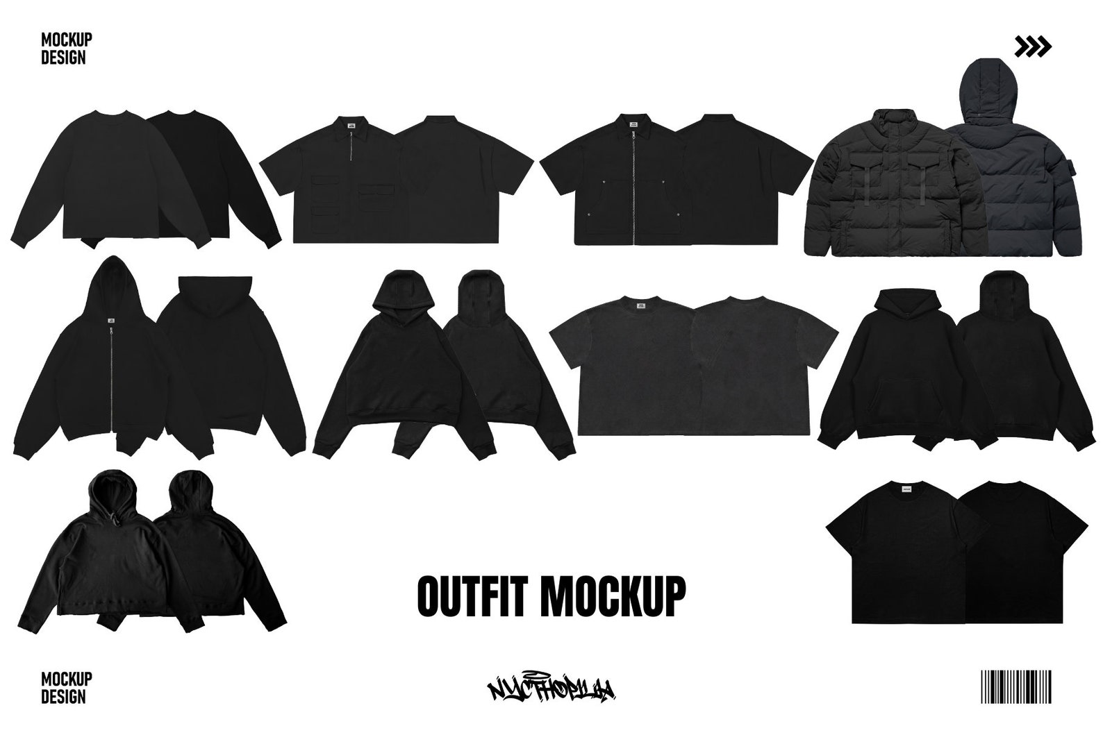 Clothing Mockup Realistic 4K Streetwear Top and Pants Design Pack ...