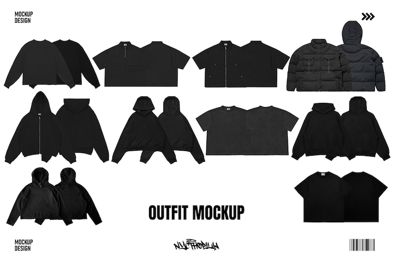 Design Bundles Realistic Clothing Mockup Streetwear Outfit and Pants ...