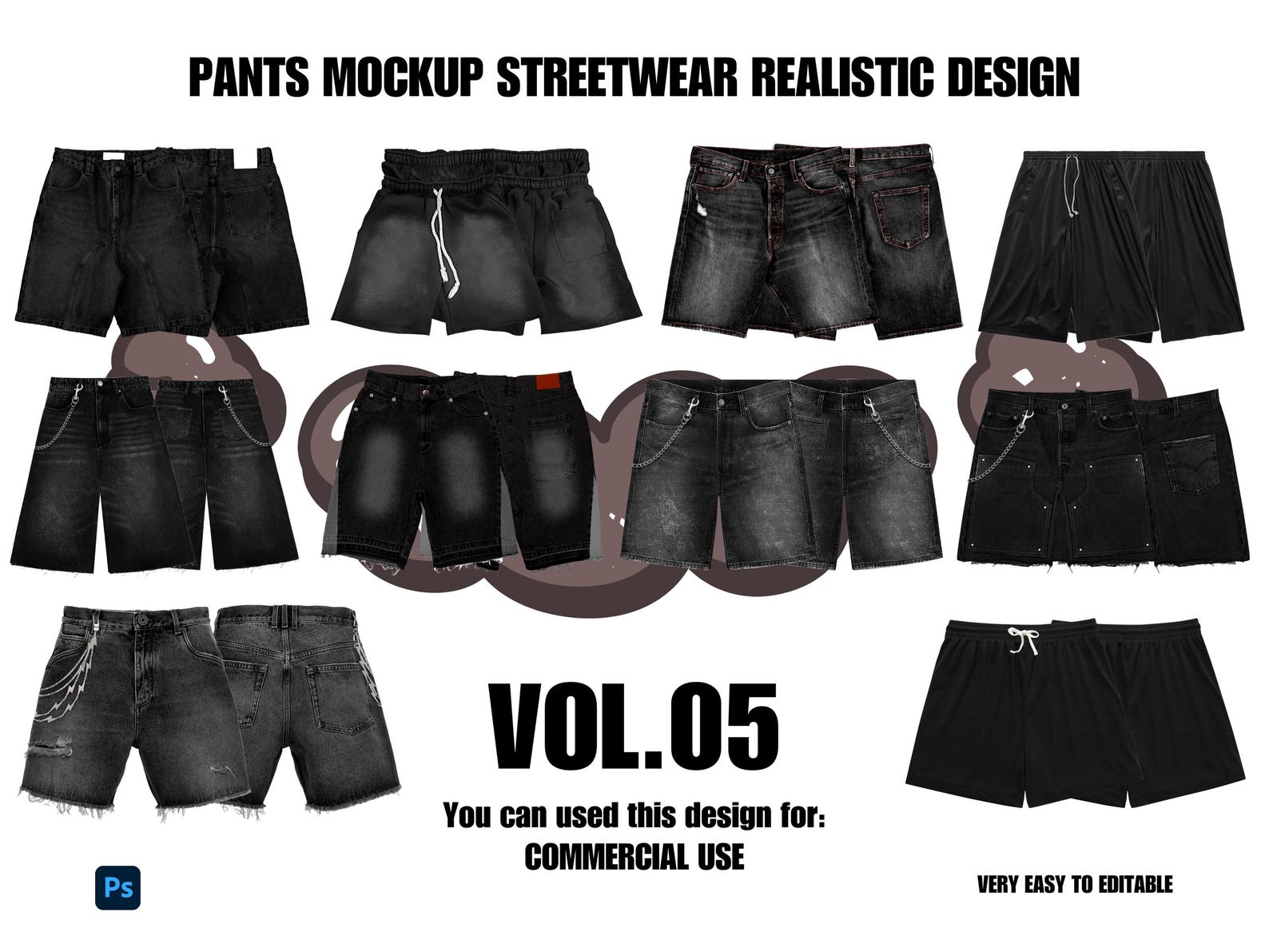 Mockup Pants Streetwear Realistic 4k Photoshop Design Vol.05 - Etsy