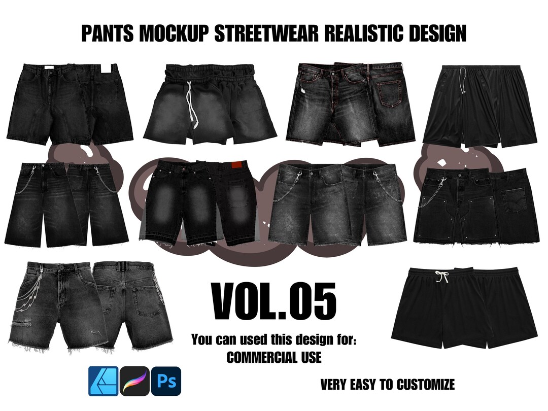 Clothing Mockup Pants Streetwear Realistic 4k Design Vol.05 - Etsy