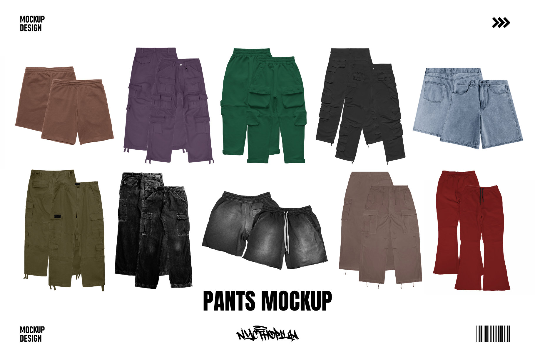 Clothing Mockup Realistic 4K Streetwear Top and Pants Design Pack ...