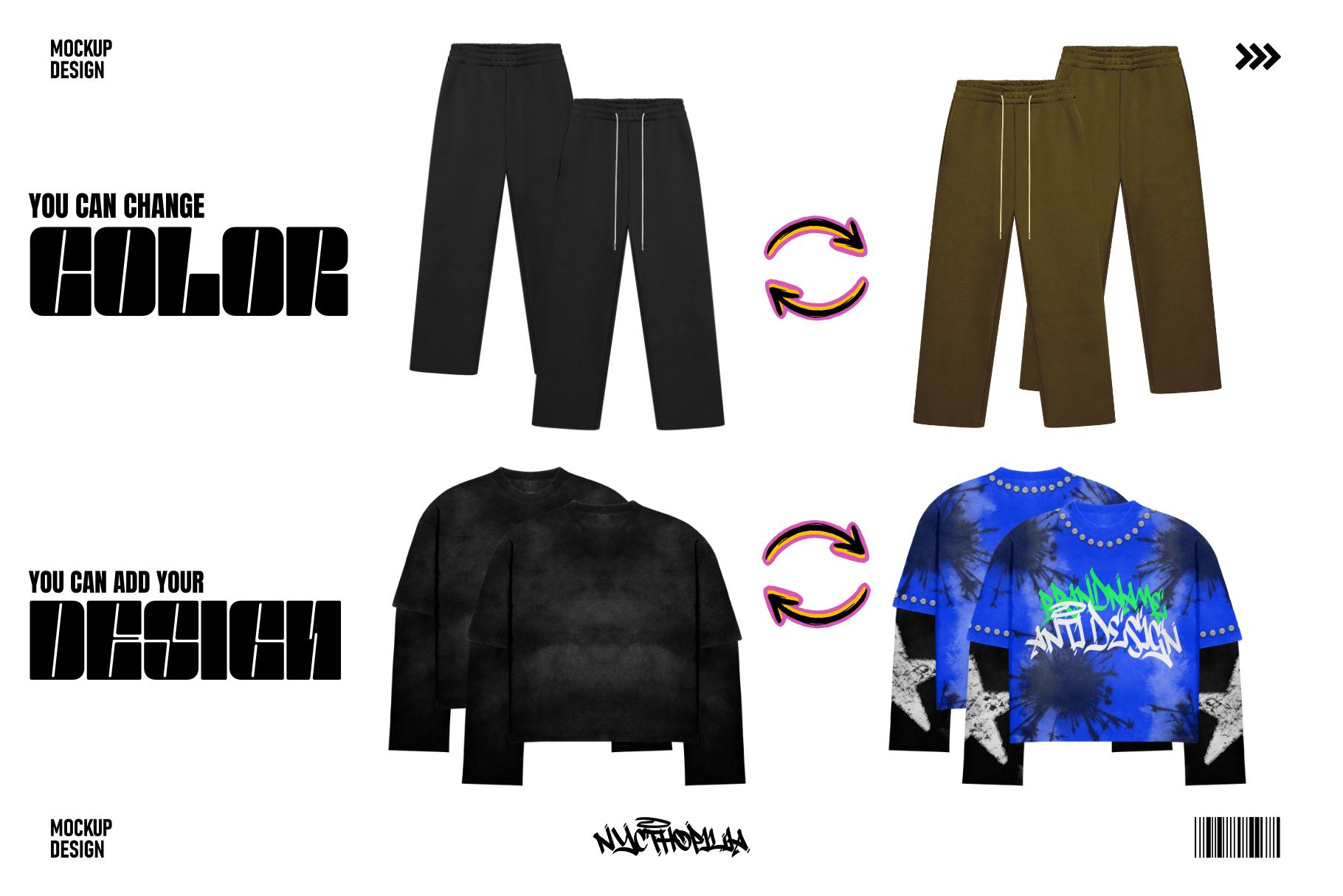 Clothing Mockup Realistic 4k Streetwear Design Top & Pants Vol.04 - Etsy