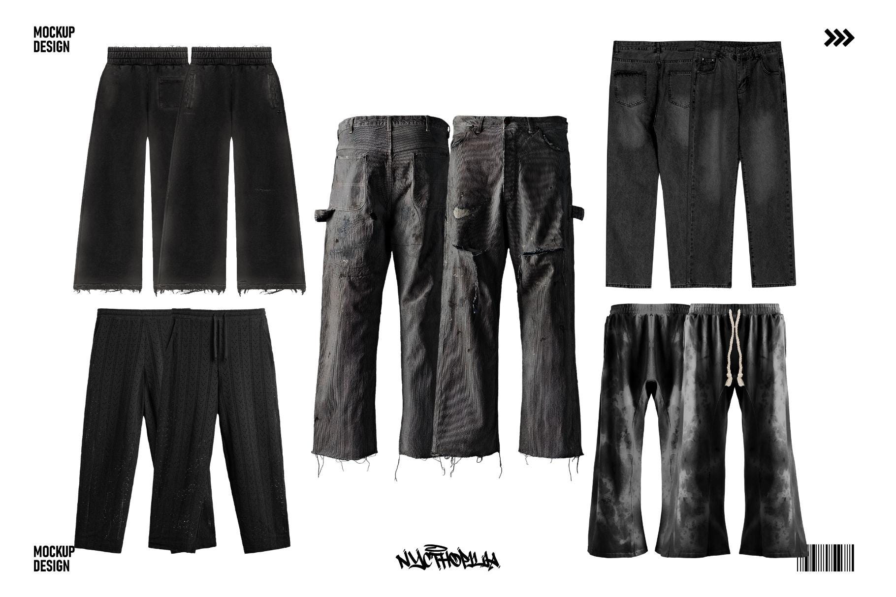 Clothing Pants Mockup Streetwear Realistic 4k Design Vol.04 - Etsy