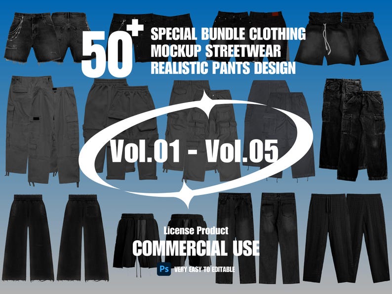 50+ Special Bundle Pants Mockup Streetwear Realistic 4k Design Vol.01 ...