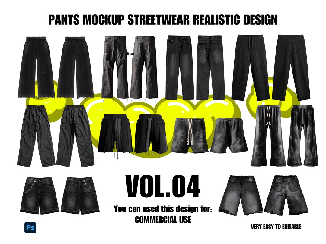 Pants Mockup Streetwear Realistic 4k Design Vol.04 - Etsy