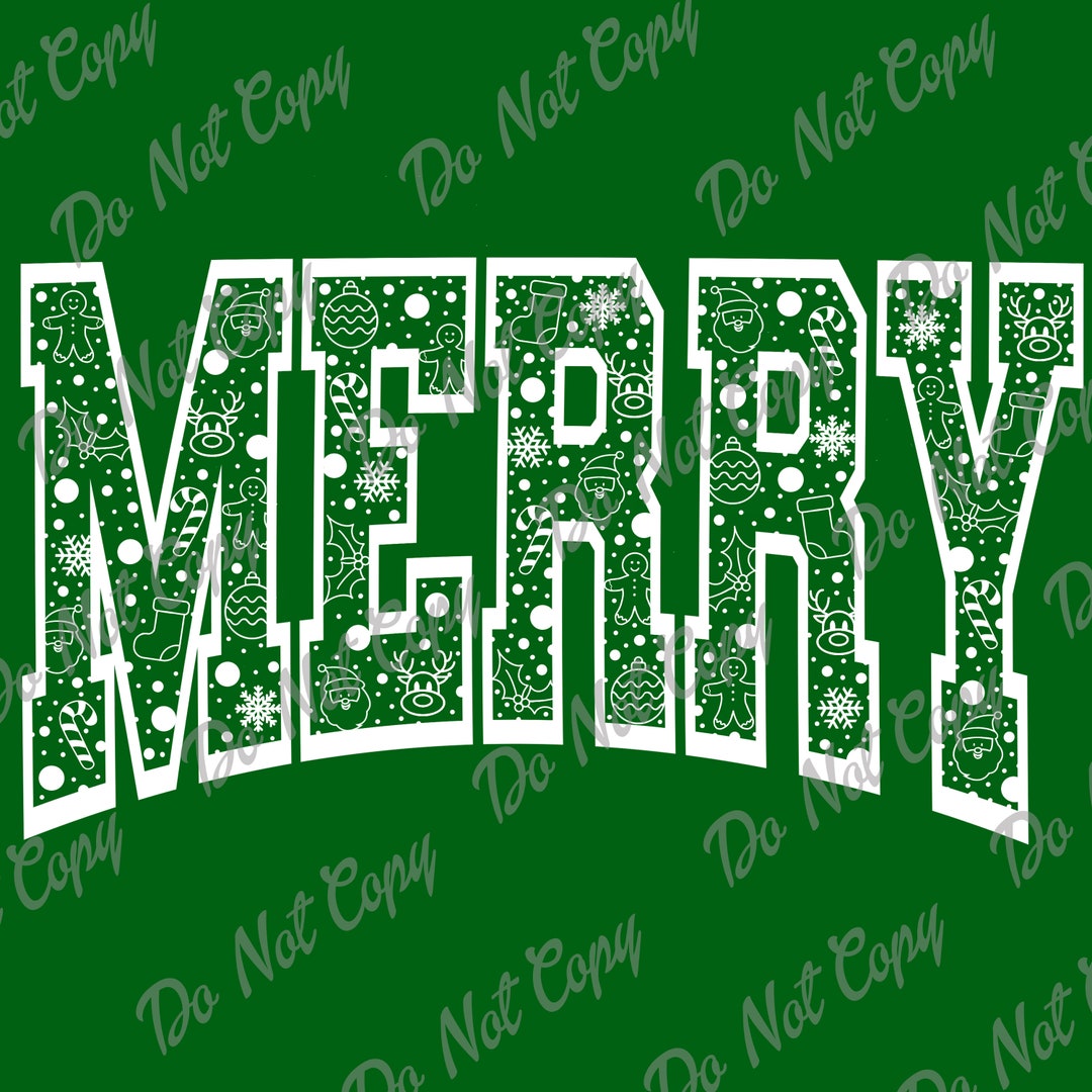 Merry PNG, SVG, Christmas Items, Vintage Christmas, Curved Merry ...