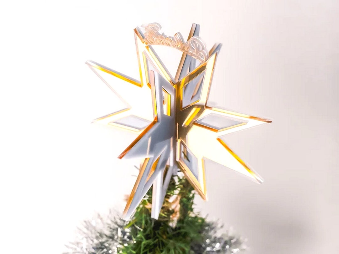 Gold Tree Topper Star Custom Christmas Tree Ornament Acrylic - Etsy