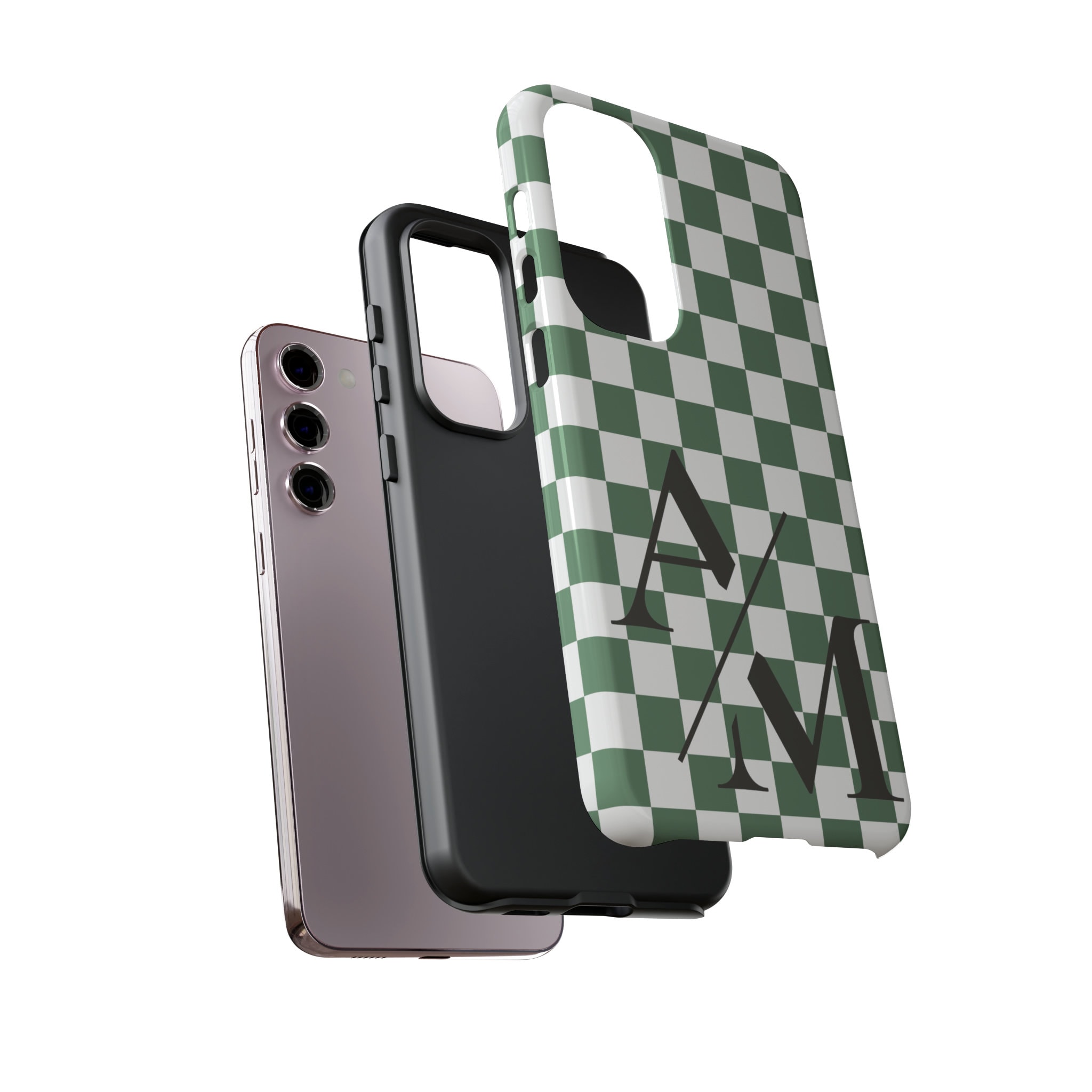 Personalized Checkerboard Initial Monogram Phone Case Custom Checkered ...