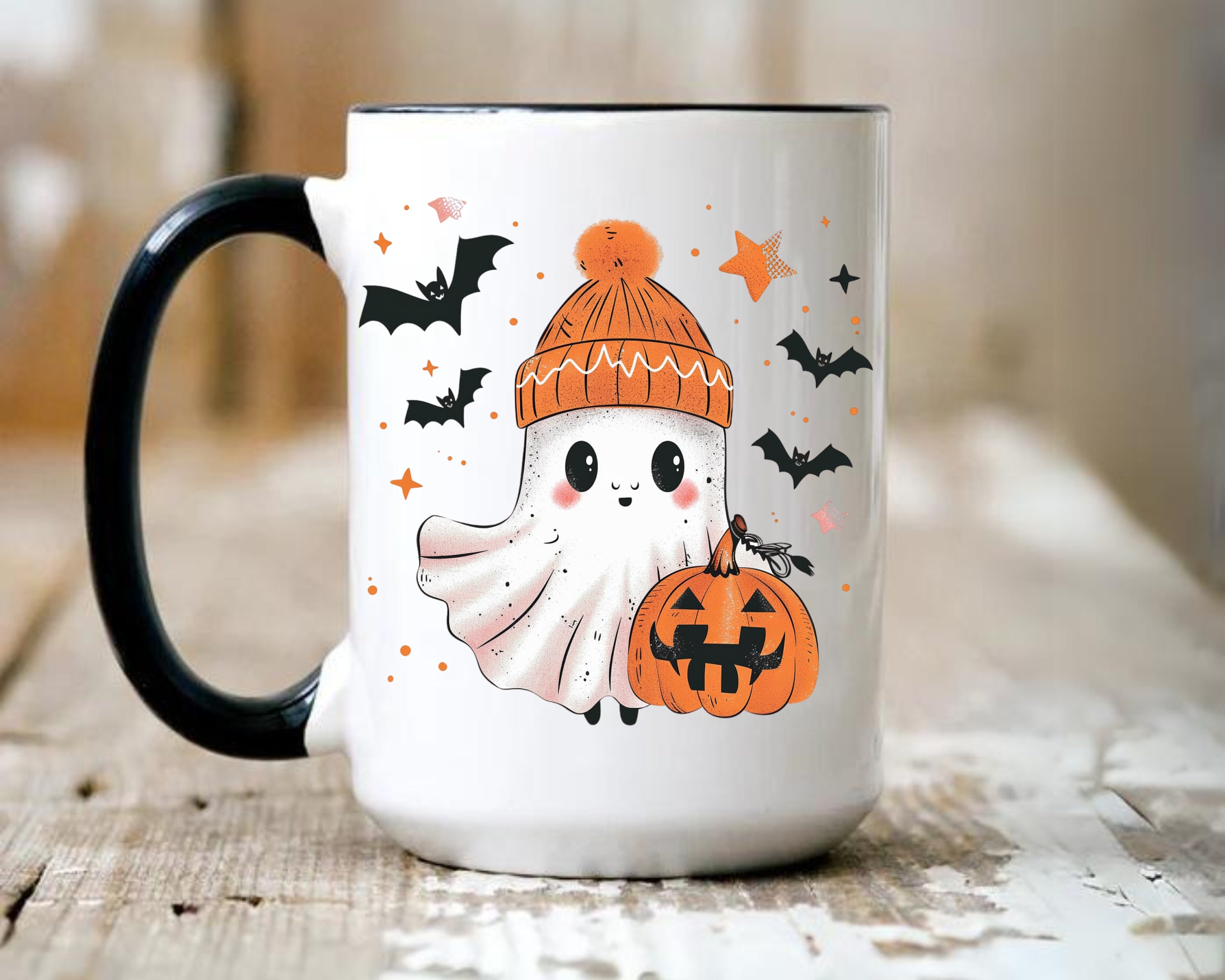 Cute Ghost Mug Wrap Png, Halloween Png, Coffee Png, Halloween Season ...
