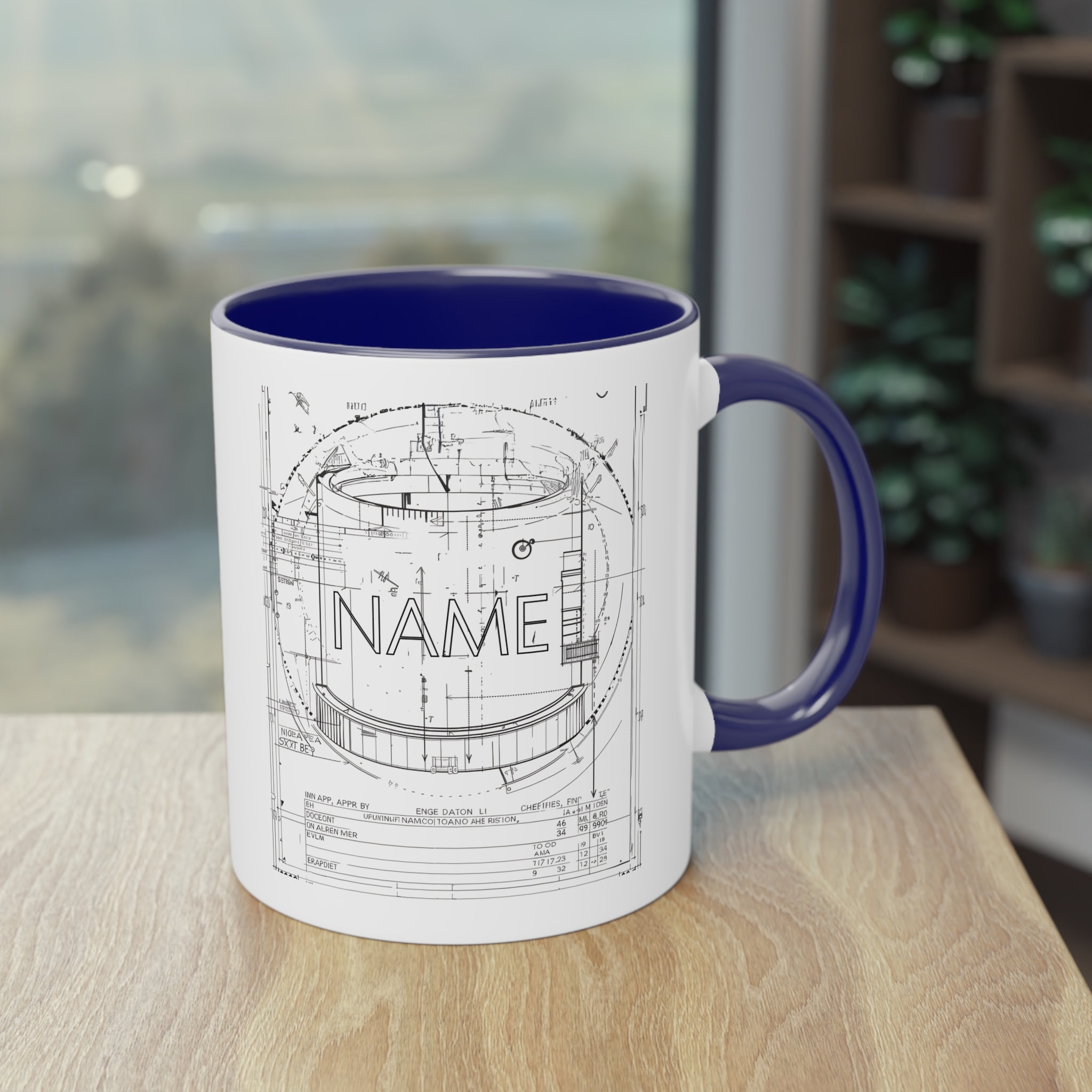Personalized Engineering Drawing Mug Gift Customizable Engineering ...
