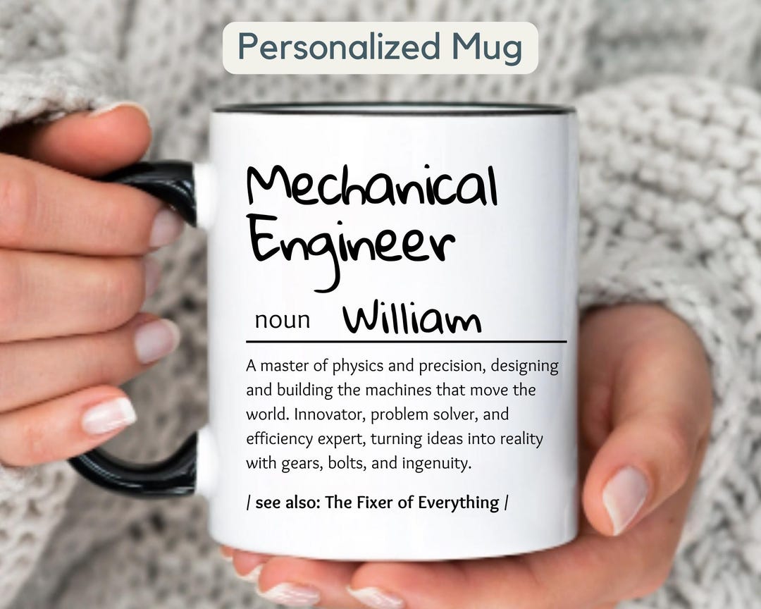 Personalized Mechanical Engineer Definition Mug Gift Custom Mechanical ...