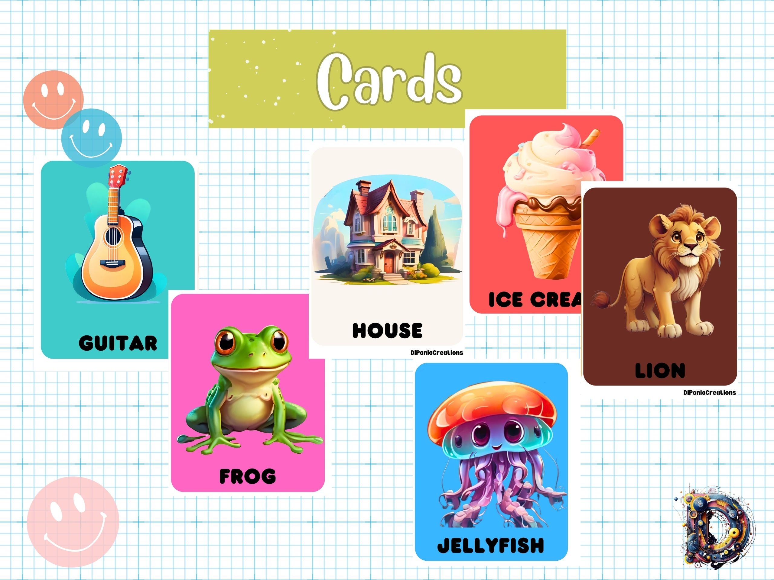 Printable Educational Alphabet Flashcards 26 ABC Learning Cards ...