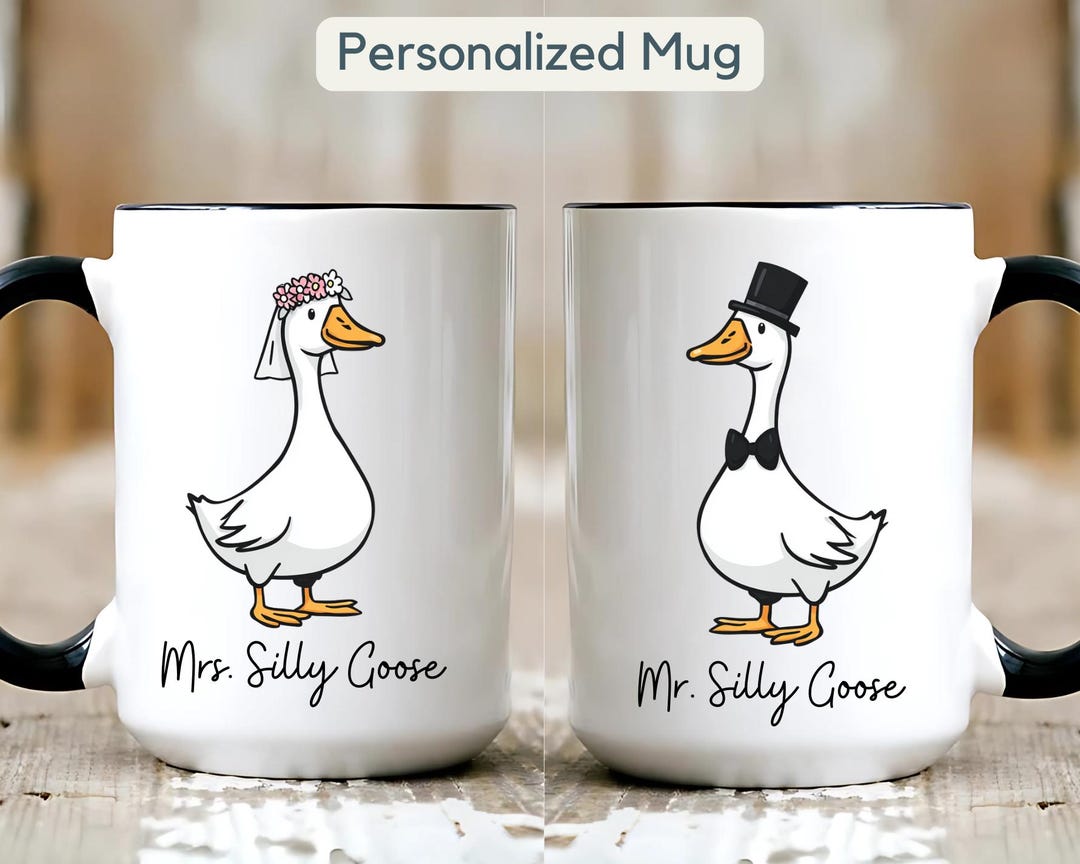 Custom Mrs Silly Goose and Mr Silly Goose Mugs Wedding Gift for ...