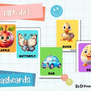 Printable Educational Alphabet Flashcards 26 ABC Learning Cards ...