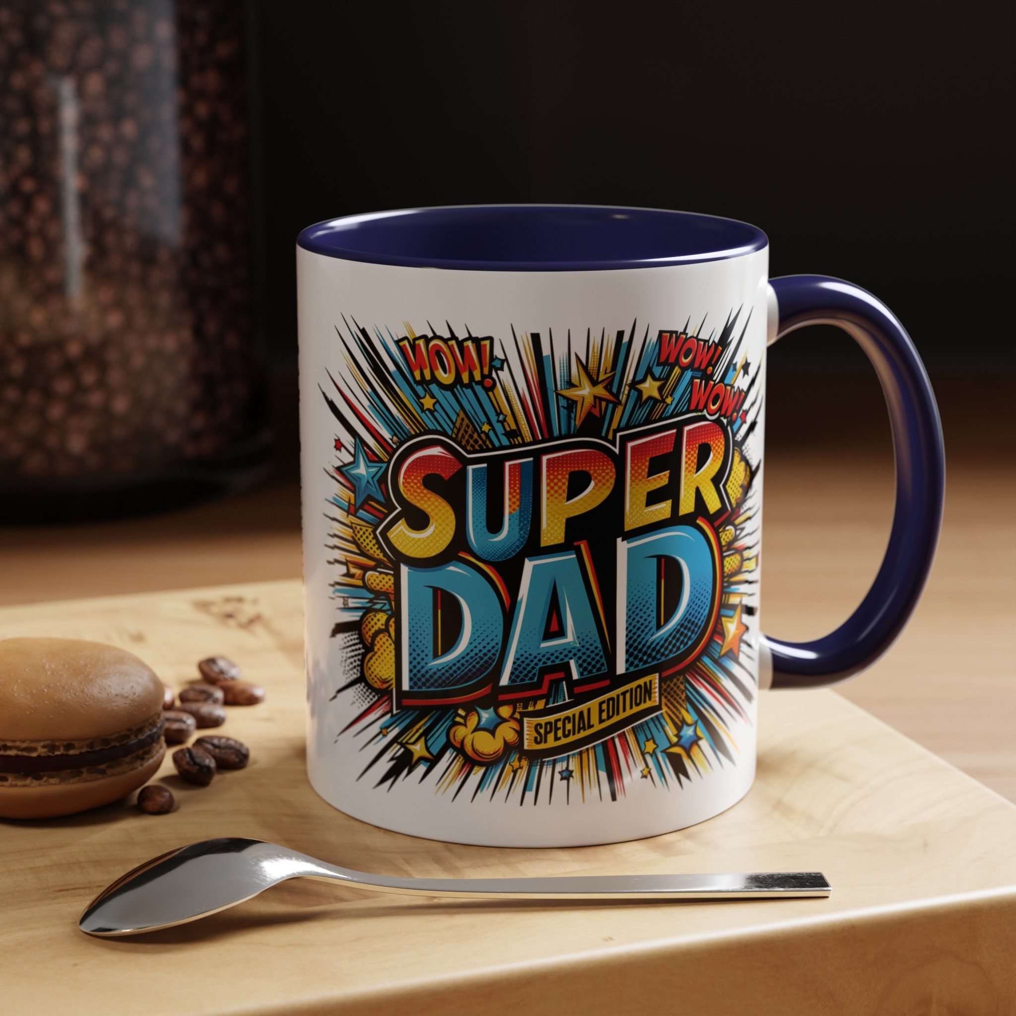 Super Dad Mug Wrap Father's Day Mug PNG Gift Template Design Grandad ...