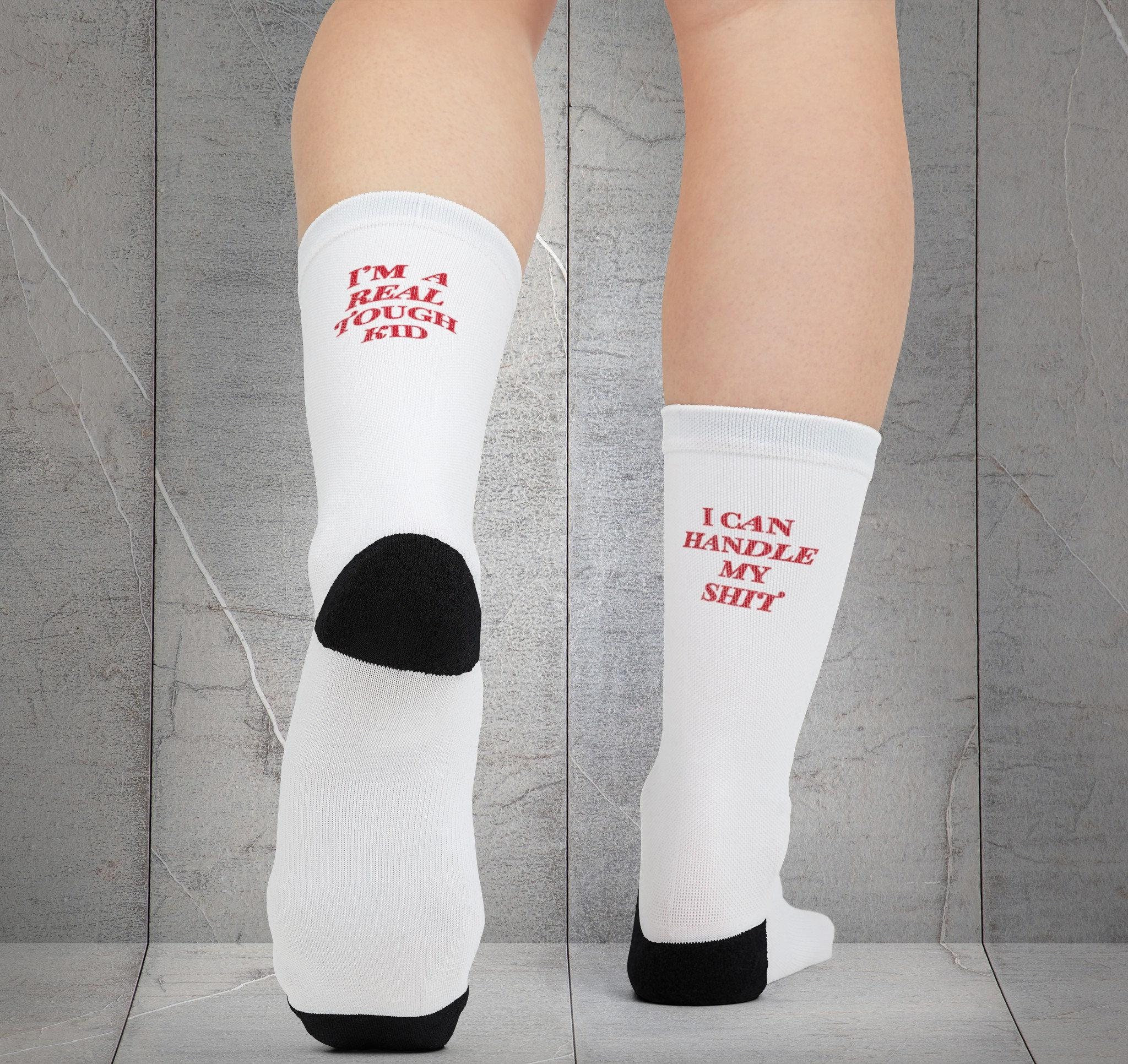 Real Tough Kid Crew Socks, I Can Do It With A Broken Heart Socks, Swiftie Socks, TTPD Socks ...