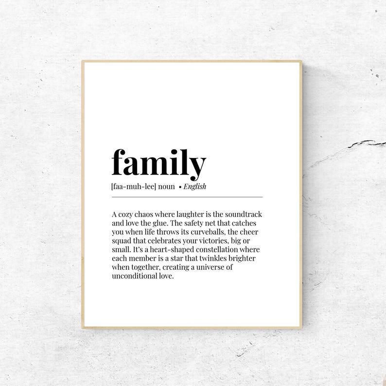 Family Definition Quote Print | Heartfelt Minimalist Wall Art (digital ...