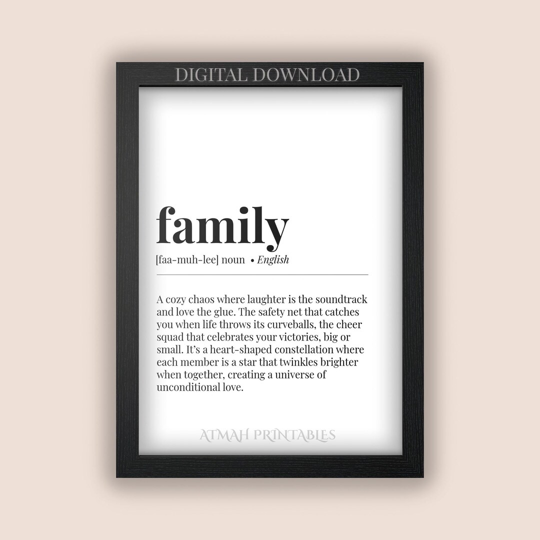 Family Definition Quote Print | Heartfelt Minimalist Wall Art (digital ...