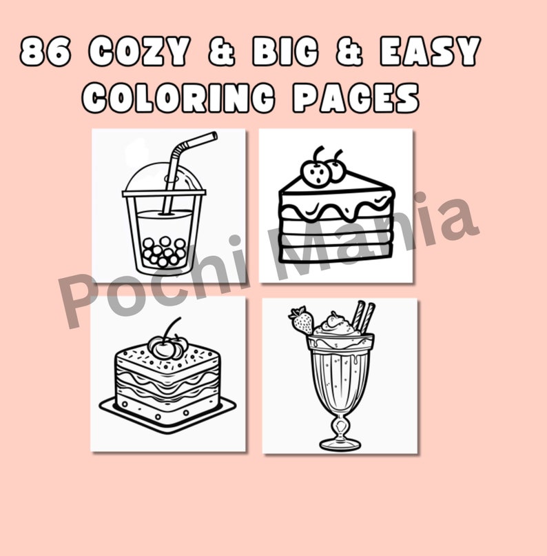 Sweet Treats Coloring Book, Bold and Easy, Deliciously Fun Dessert ...