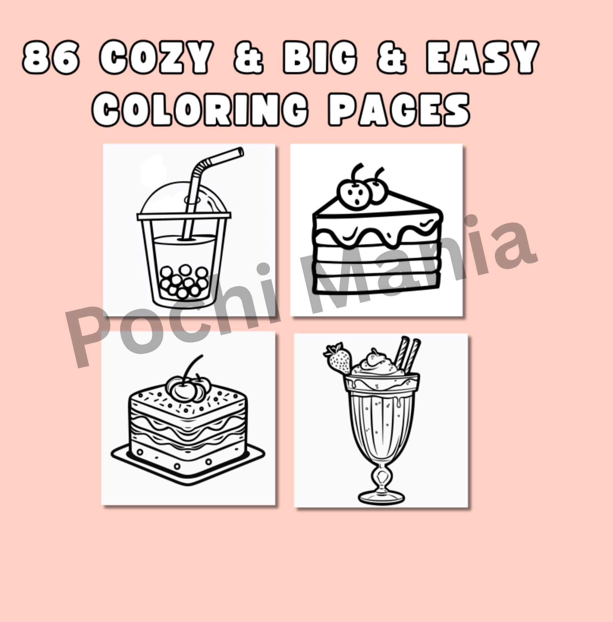 Sweet Treats Coloring Book, Bold and Easy, Deliciously Fun Dessert ...