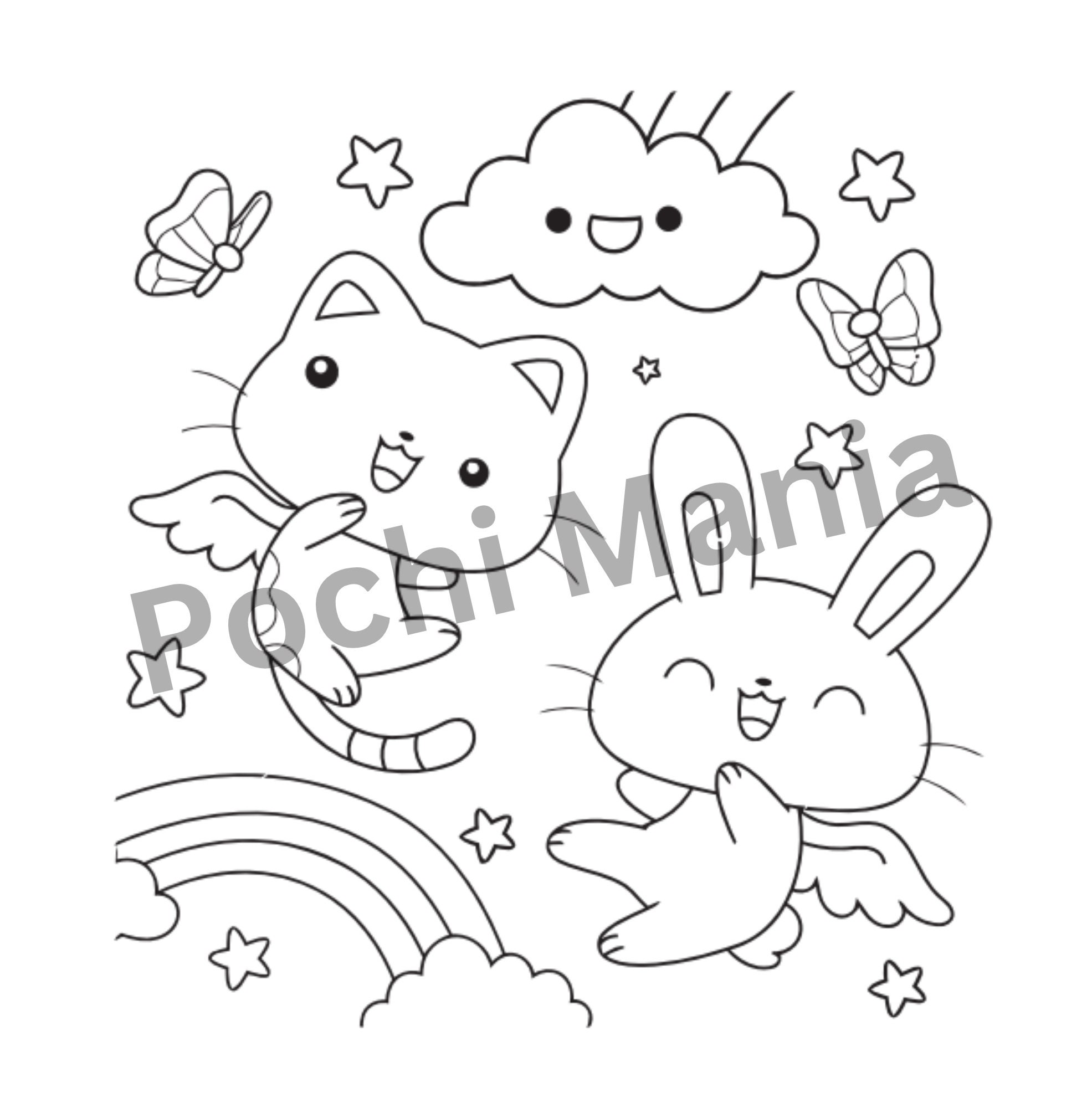 Cute Kawaii Cozy Coloring Book for Kids, Teens and Adults Featuring ...
