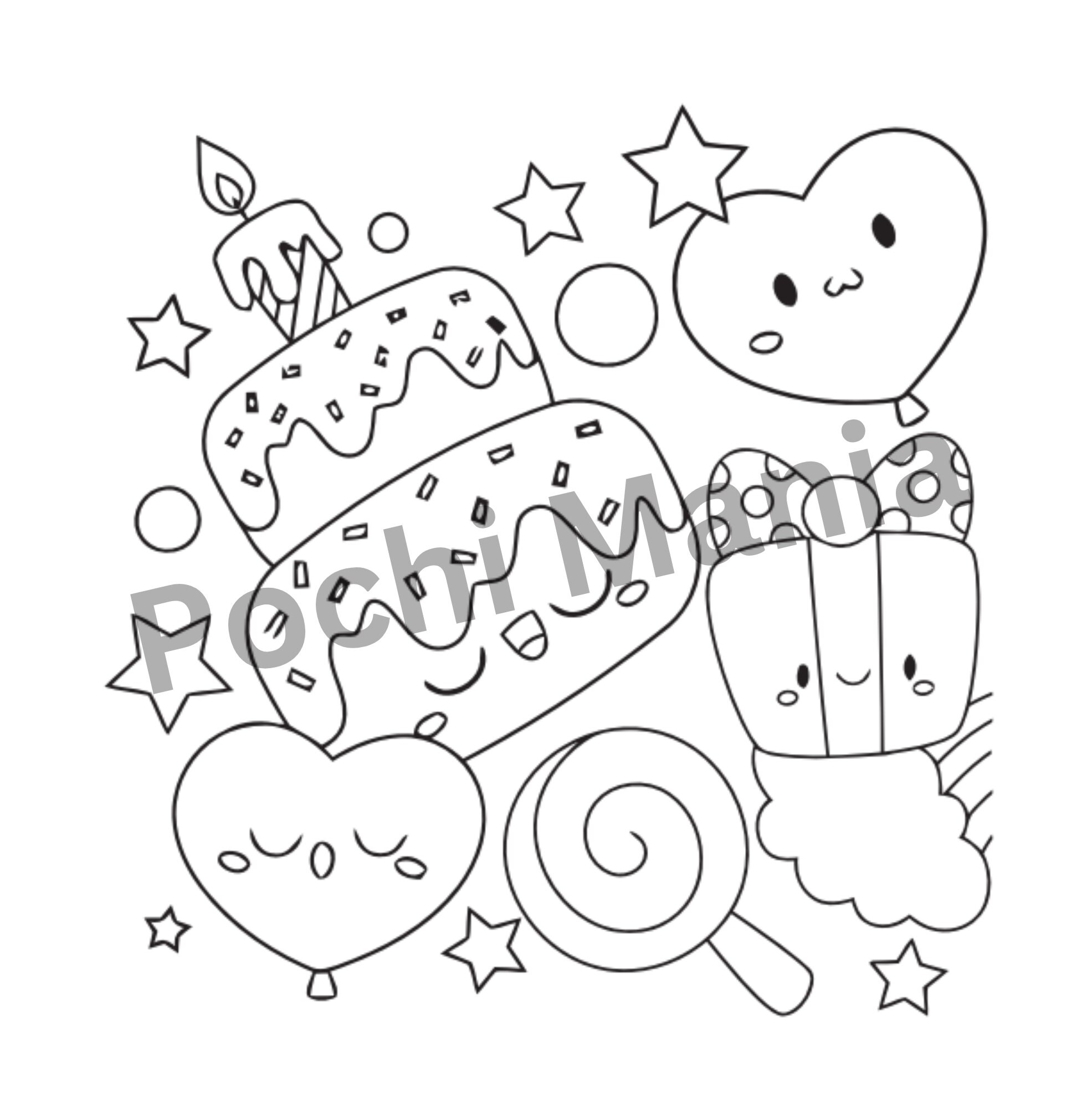 Cute Kawaii Cozy Coloring Book for Kids, Teens and Adults Featuring ...