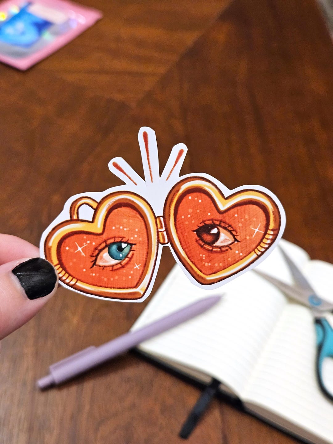 Lover's Eyes Locket Sticker: Couple's Water-resistant Vinyl Sticker - Etsy
