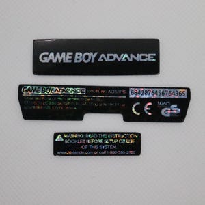 Holographic Laminated Gameboy Advance Back Sticker Label Set - Etsy