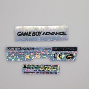 Holographic Laminated Gameboy Advance Back Sticker Label Set - Etsy
